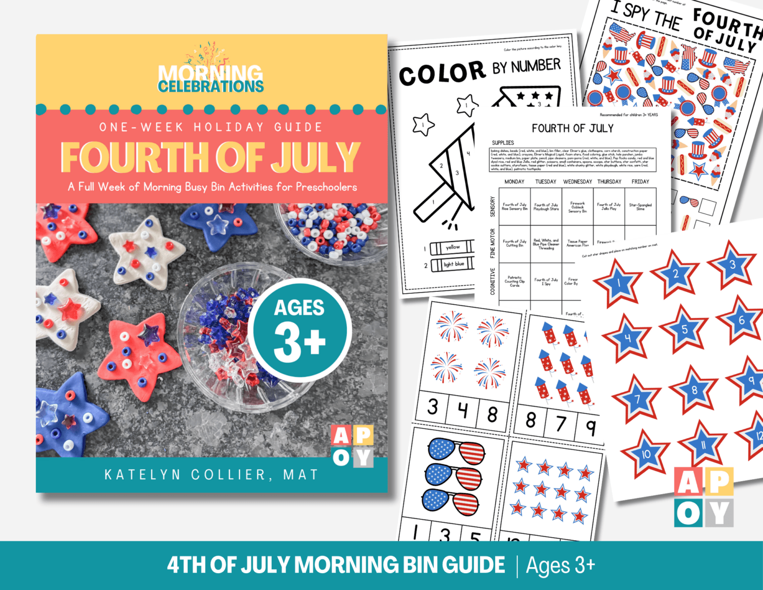 Fourth of July Morning Bins Guide - Ages 3+ | A Pop of You