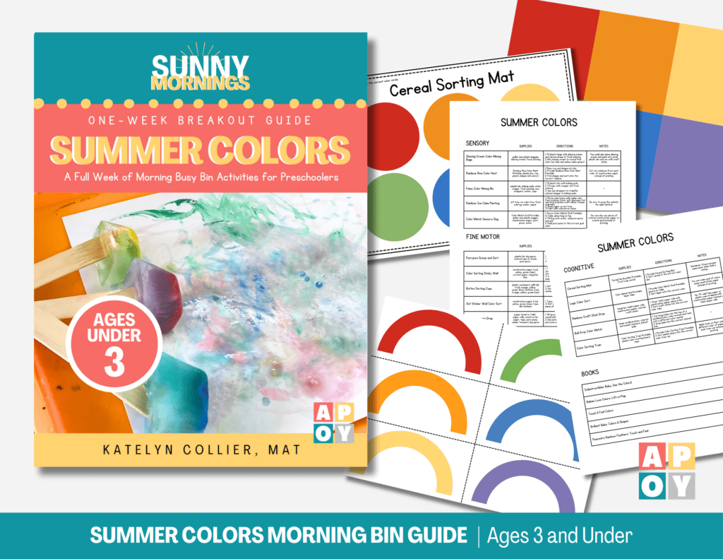 Summer Colors Morning Bins Guide – Ages 3 And Under – A Pop of You