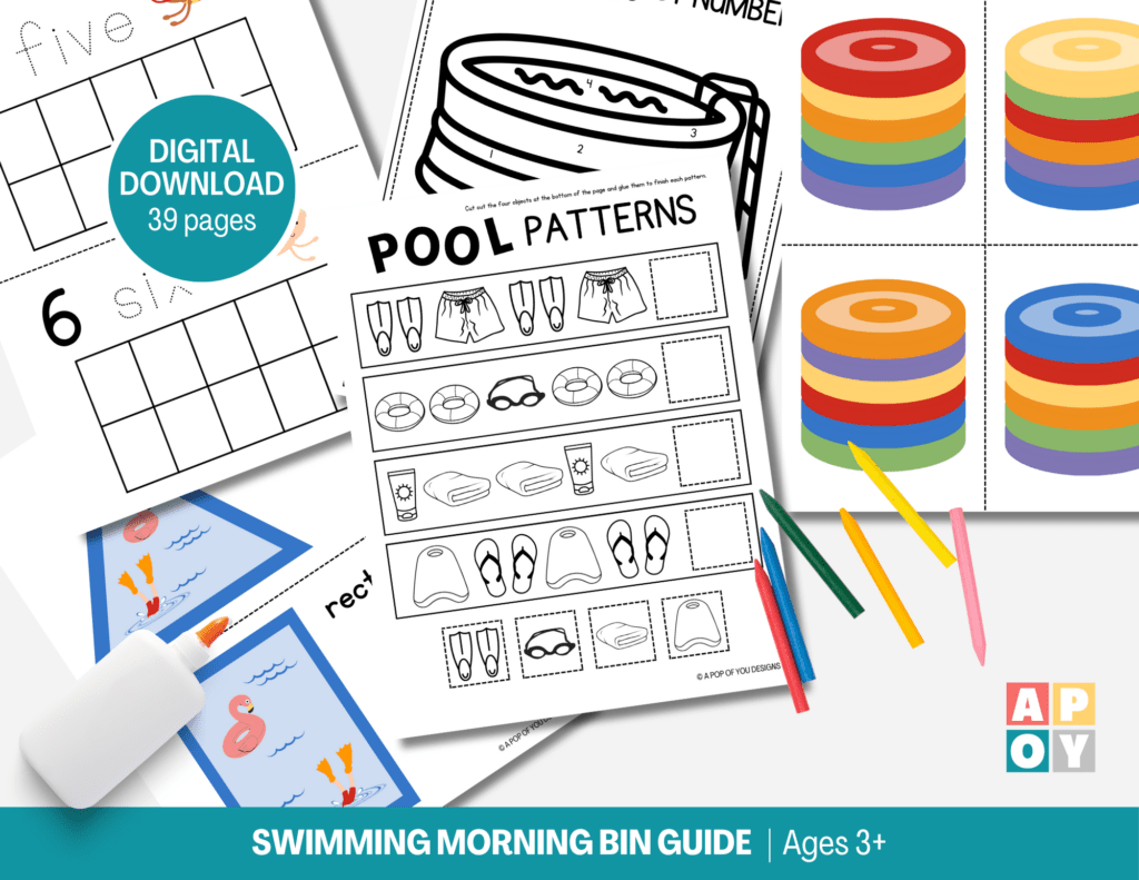Swimming Summer Morning Bins Guide – Ages 3+ – A Pop of You
