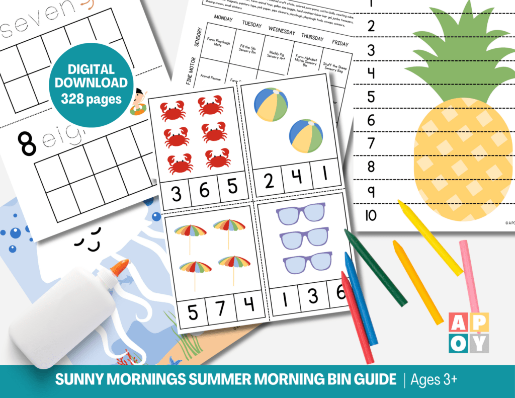 Summer Morning Bins Guide - Ages 3+ | A Pop of You