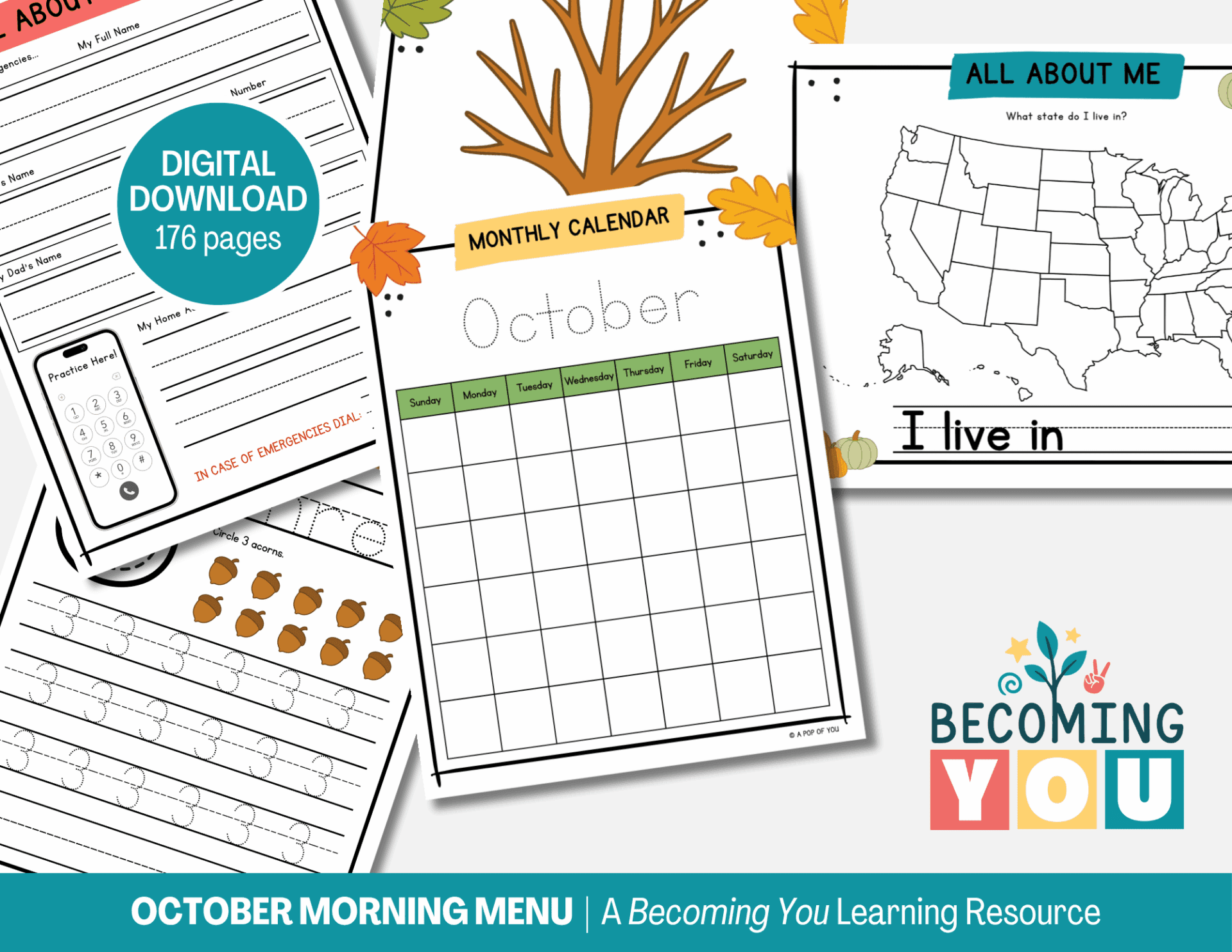 October Morning Menu | A Becoming You Learning Resource