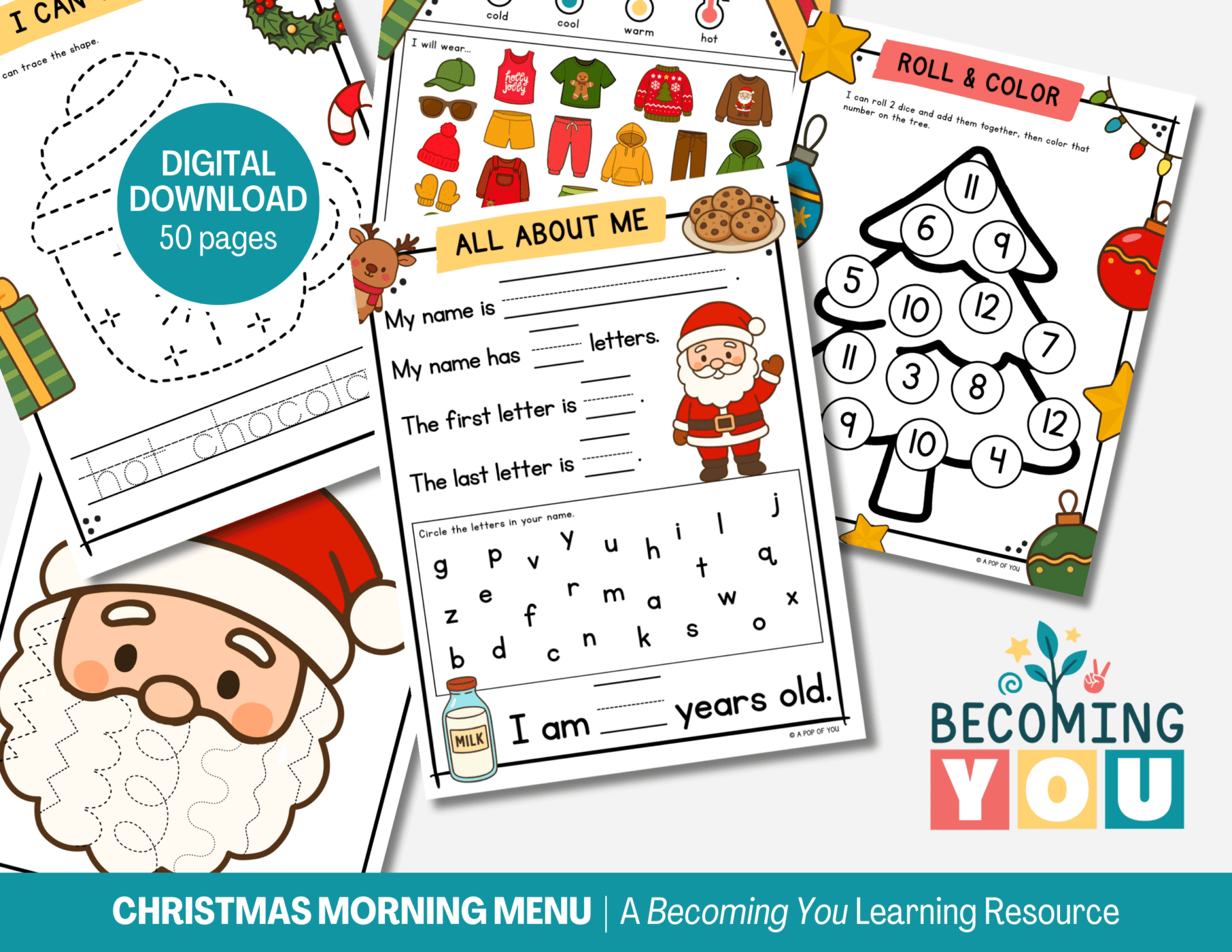 Christmas Morning Menu Expansion Pack | A Becoming You Learning Resource