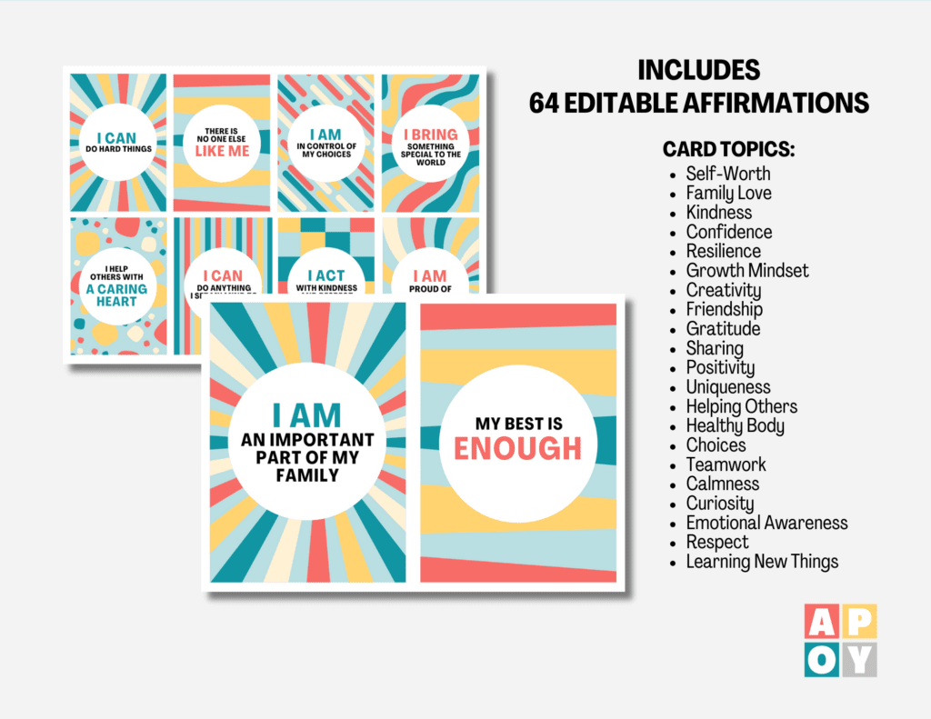 Affirmation Cards for Kids – A Pop of You