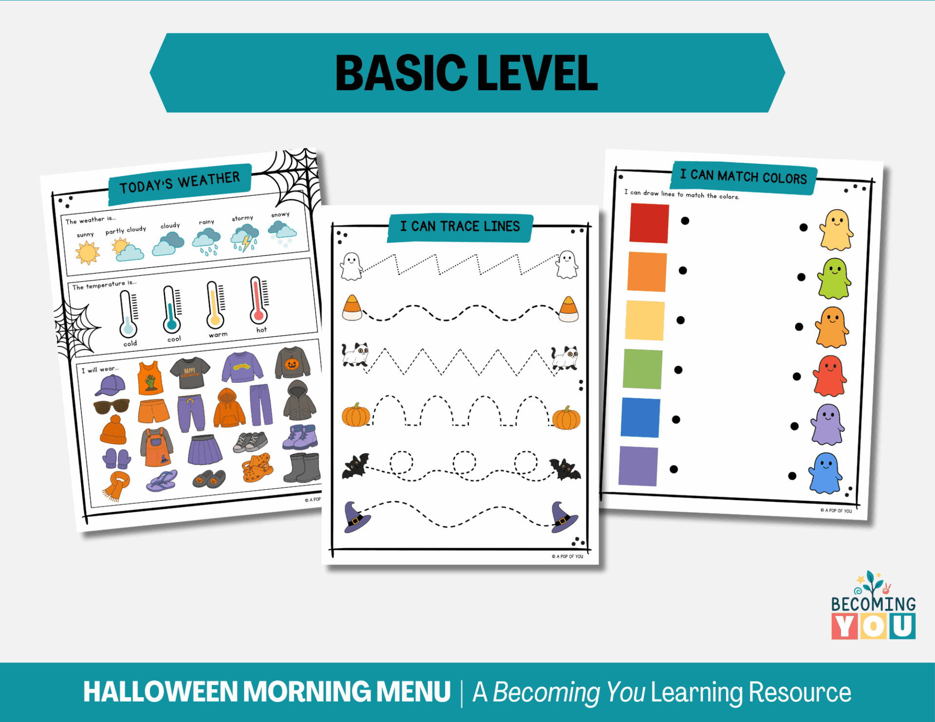 Halloween Morning Menu Expansion Pack | A Becoming You Learning Resource