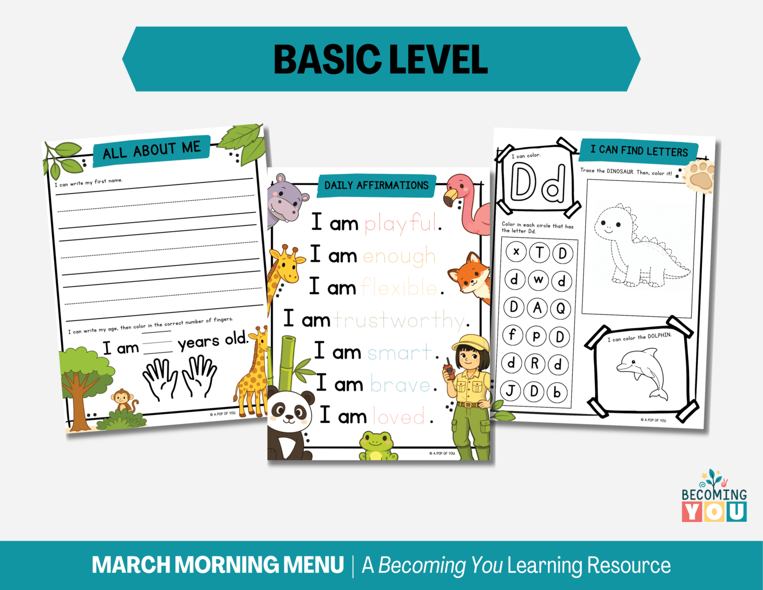 March Morning Menu | A Becoming You Learning Resource