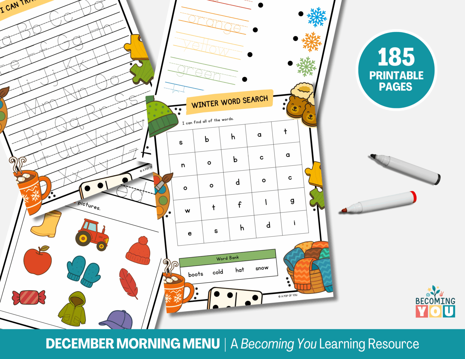 December Morning Menu | A Becoming You Learning Resource