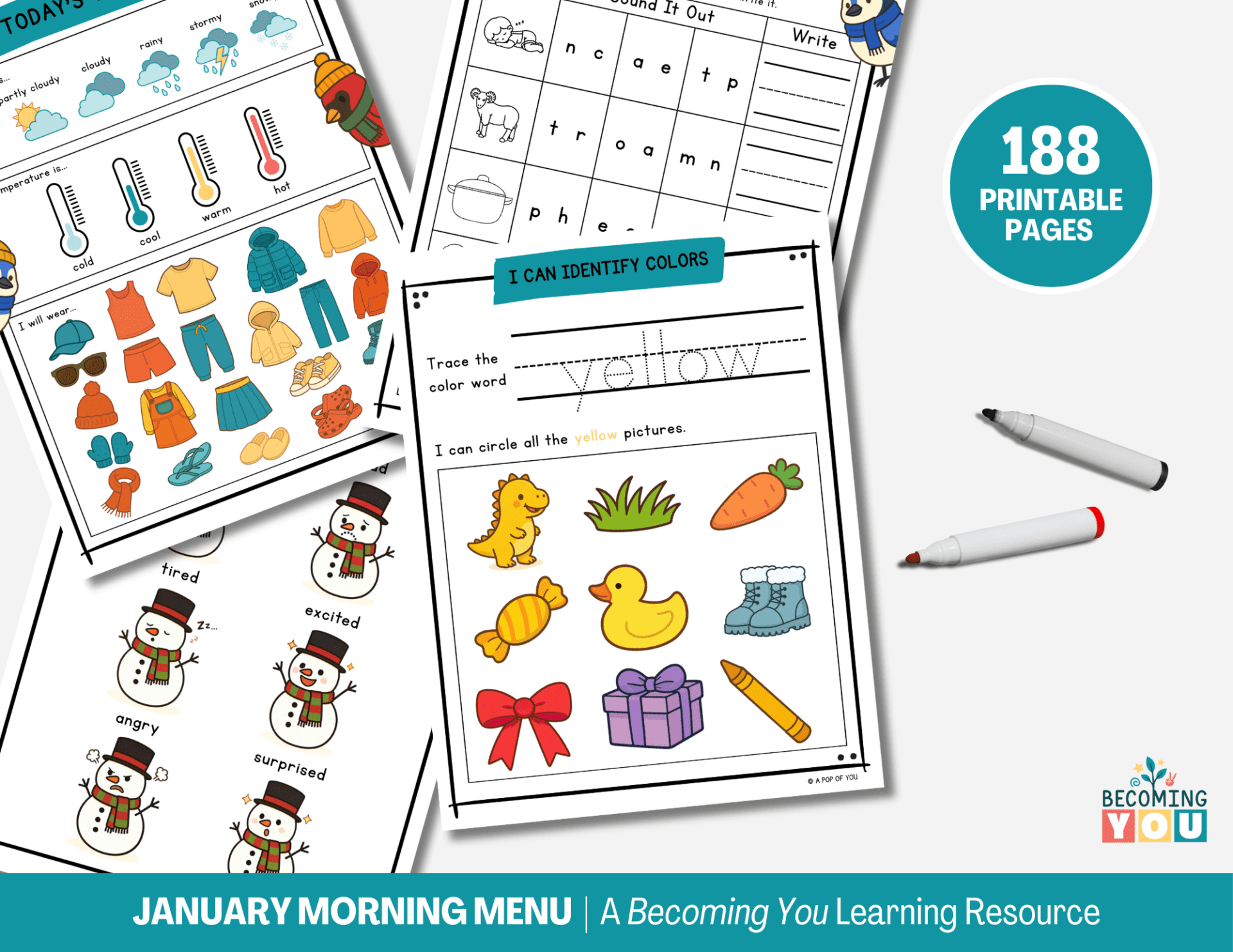 January Morning Menu | A Becoming You Learning Resource