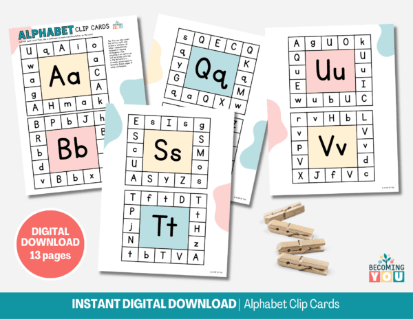 Alphabet Clip Cards | A Pop of You