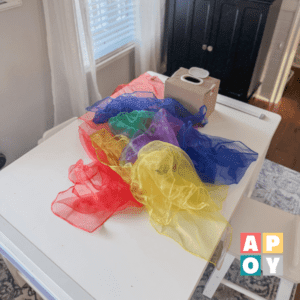 Baby Wipe Top Scarf Pull: A Fun and Simple Toddler Activity | A Pop of You