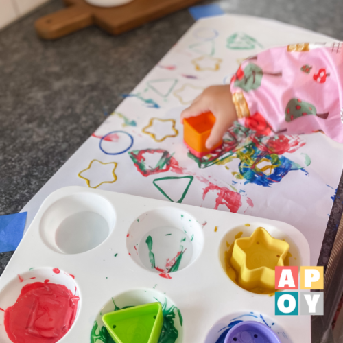 Shape Stamp Painting Fine Motor Activity: Easy Shape Recognition ...