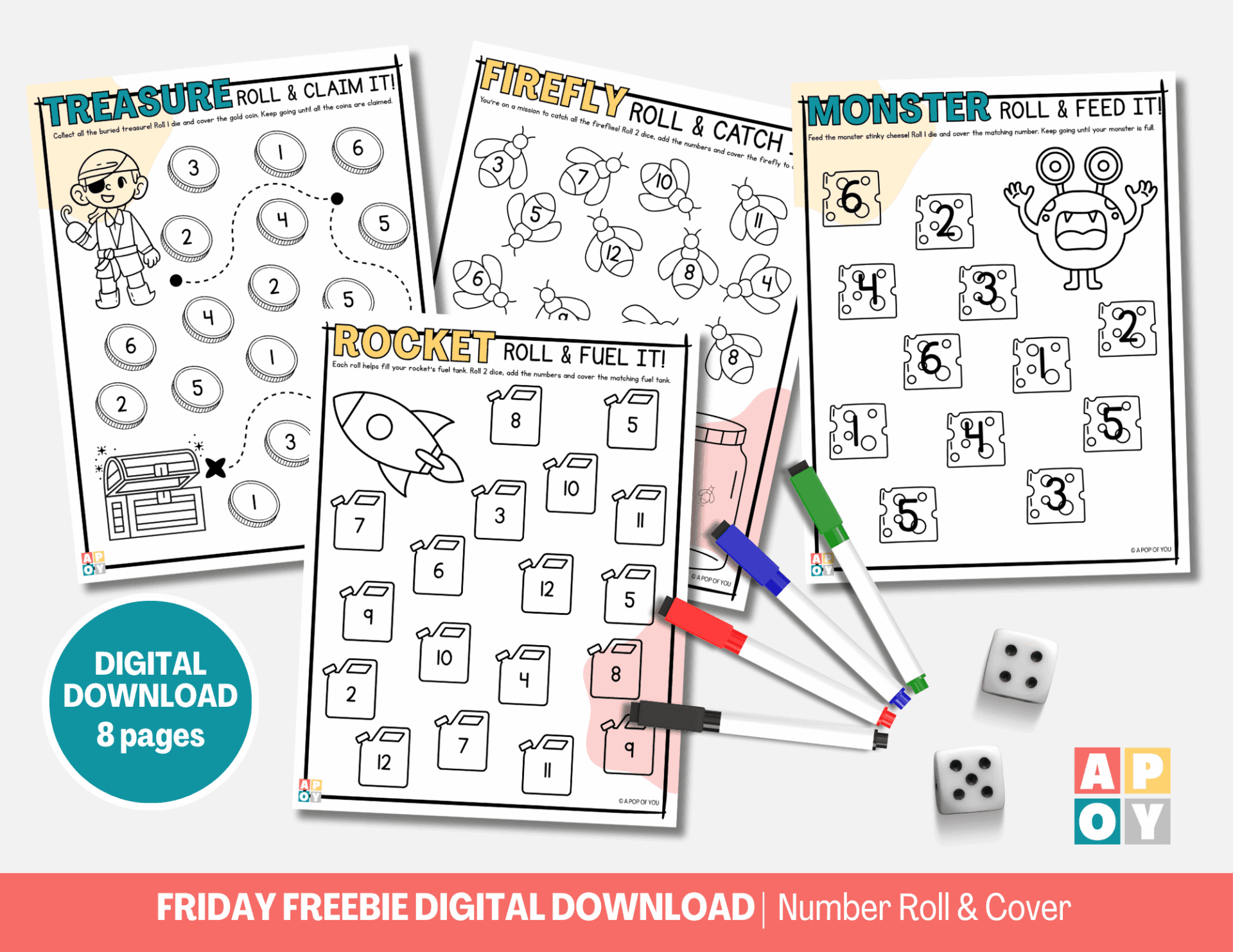 Number Roll & Cover | A Pop of You