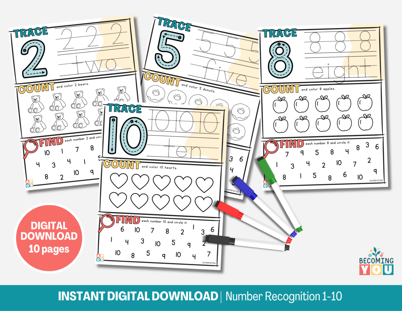 Number Recognition 1-10 | A Pop of You