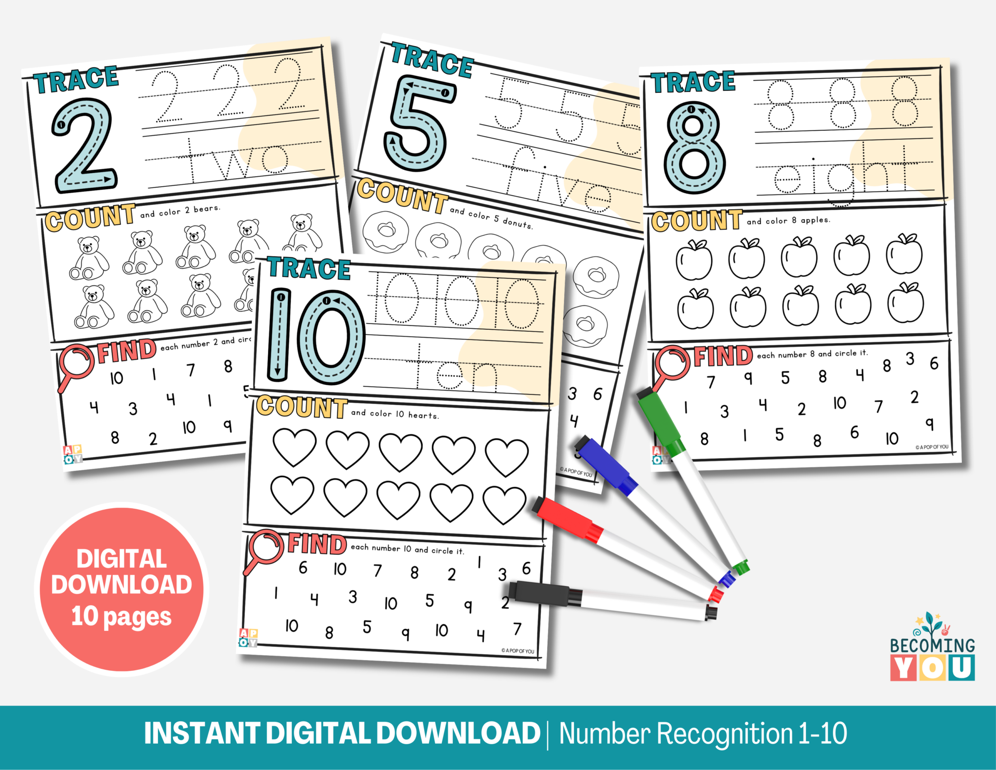 Number Recognition 1-10 | A Pop of You