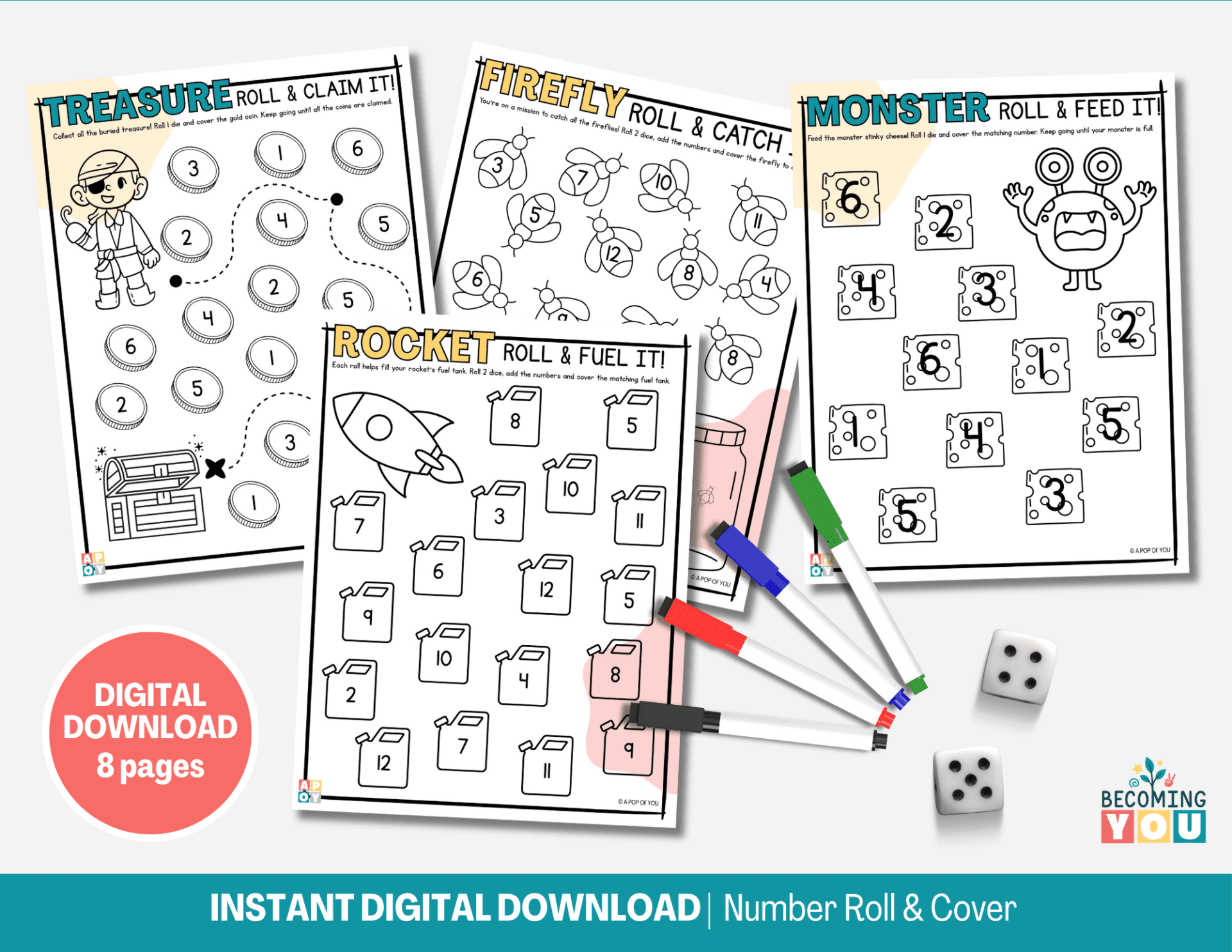 Number Roll & Cover | A Pop of You