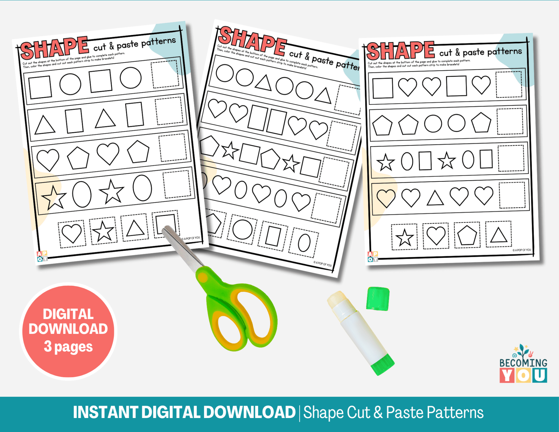 Shape Cut & Paste Patterns | A Pop of You
