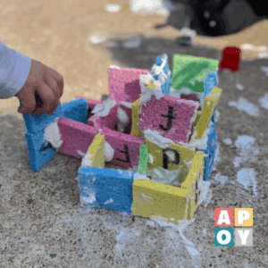 Sponge Shaving Cream Buildings: A Fine Motor Activity That Looks Like ...